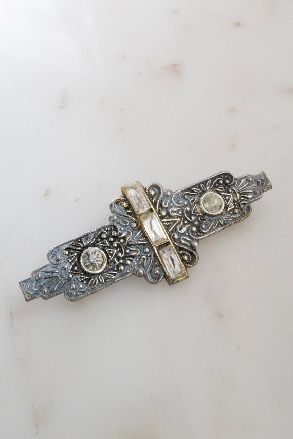 art deco bar brooch - Gem