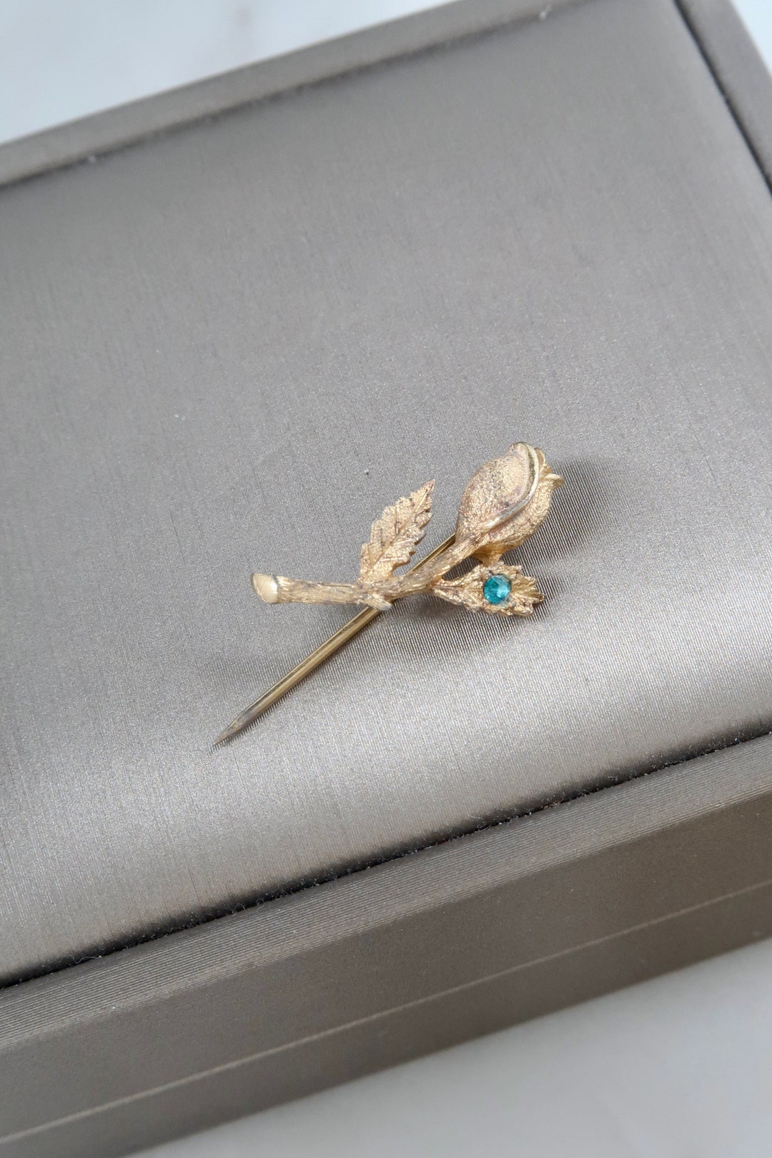 Vintage Gold Rose Flower Stick Pin - Etsy