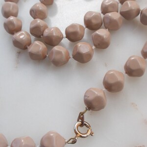Vintage Beige Bead Necklace - Etsy