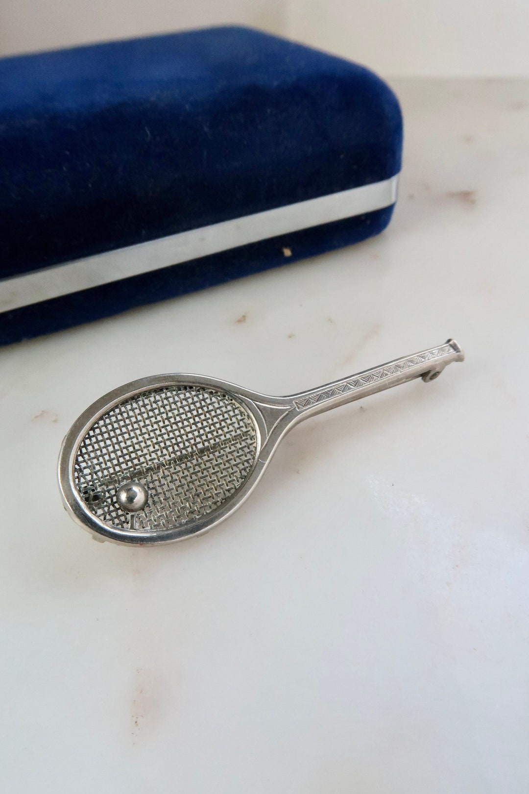 Vintage Tennis Racket Racquet Brooch - Sport Pin - Etsy