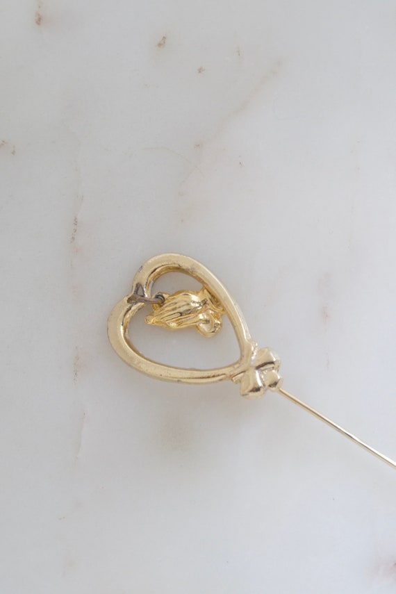 Vintage Gold Praying Hands Stick Pin Religious Stick … - Gem
