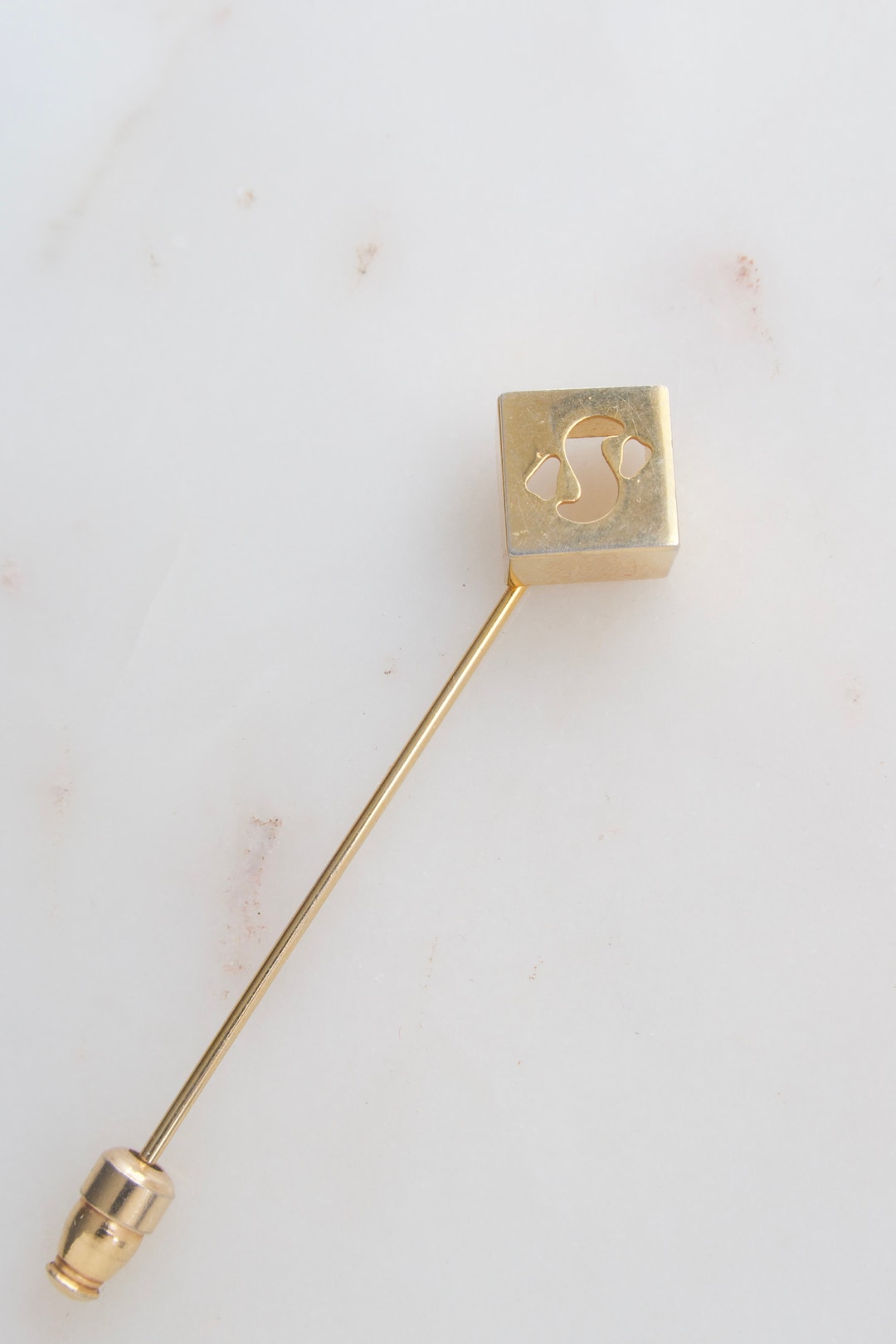 Vintage 1977 BIAGI Gold Initial S Stick Pin - Etsy