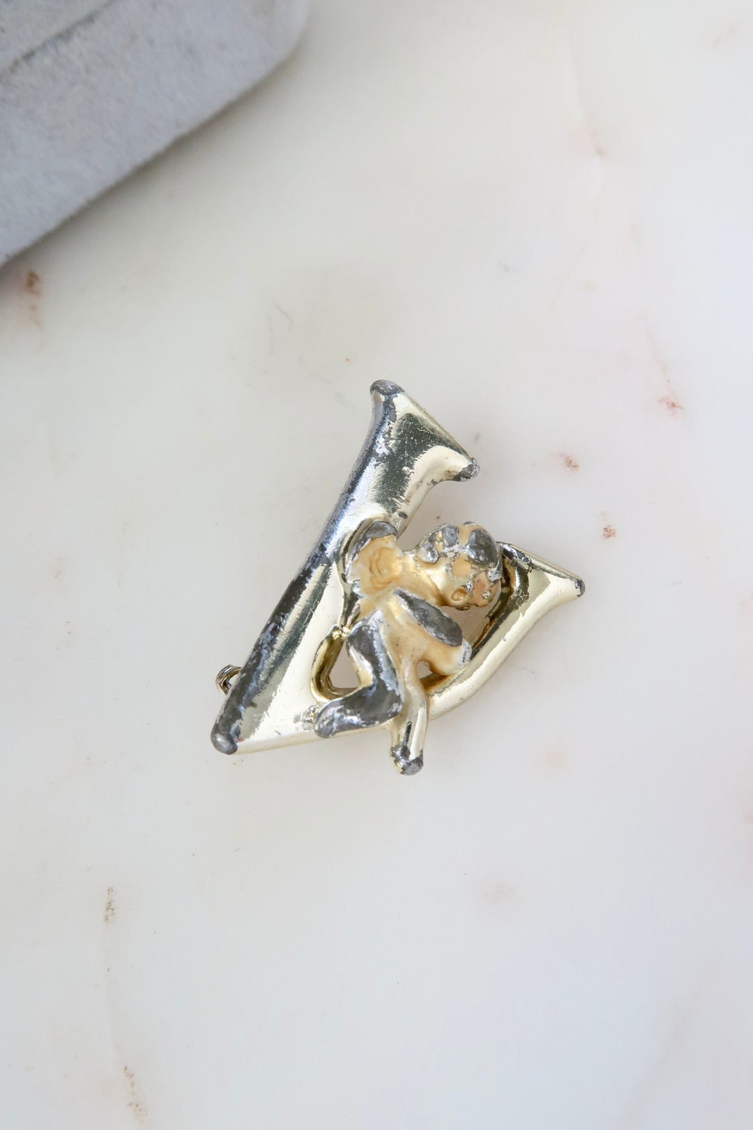 Vintage 1980s Luca Razza Letter V Angel Brooch - Etsy