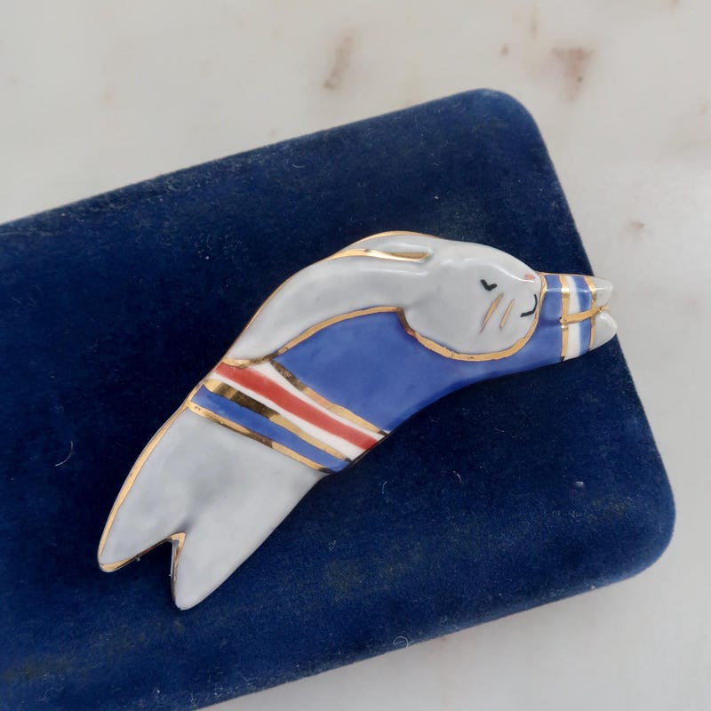 White Rabbit Brooch - Etsy