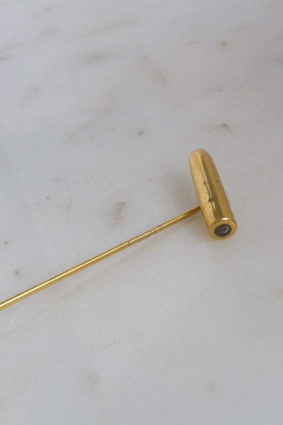 Vintage Gold Cylinder Shape Stick Pin - Bullet Stick … - Gem