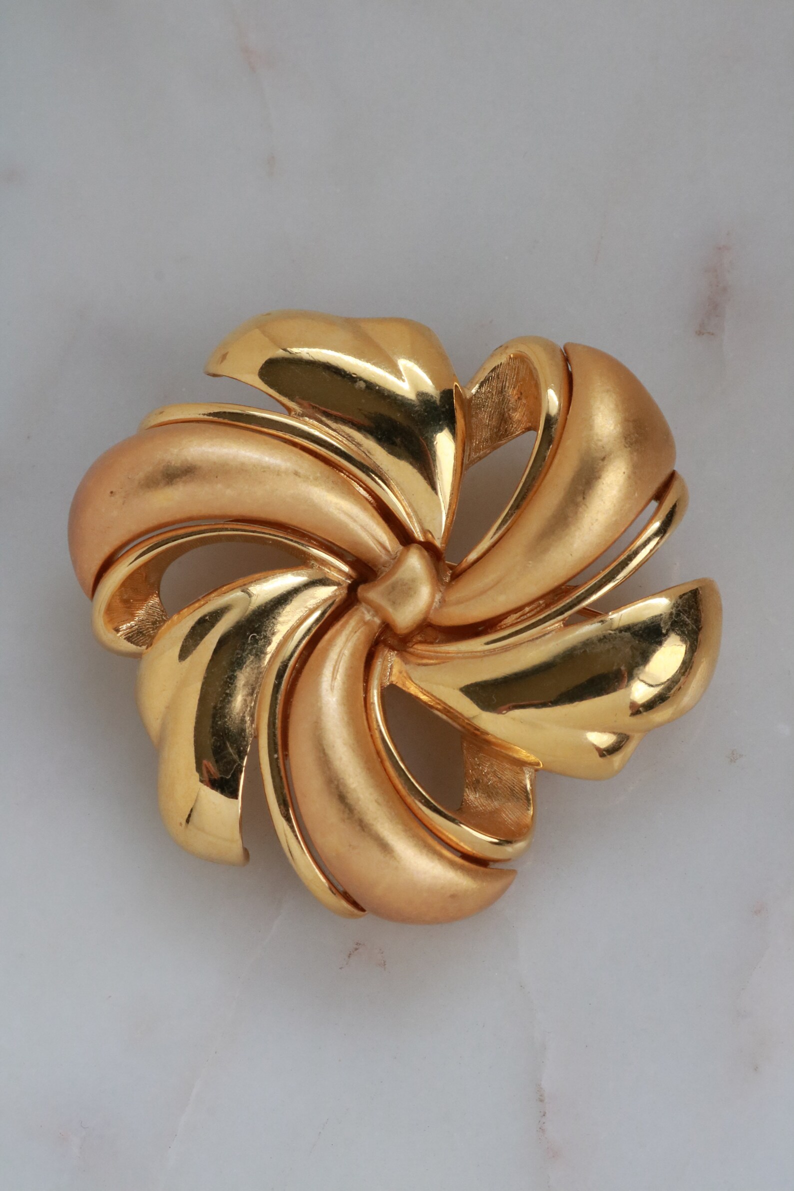 Vintage Monet Gold Flower Brooch | Etsy