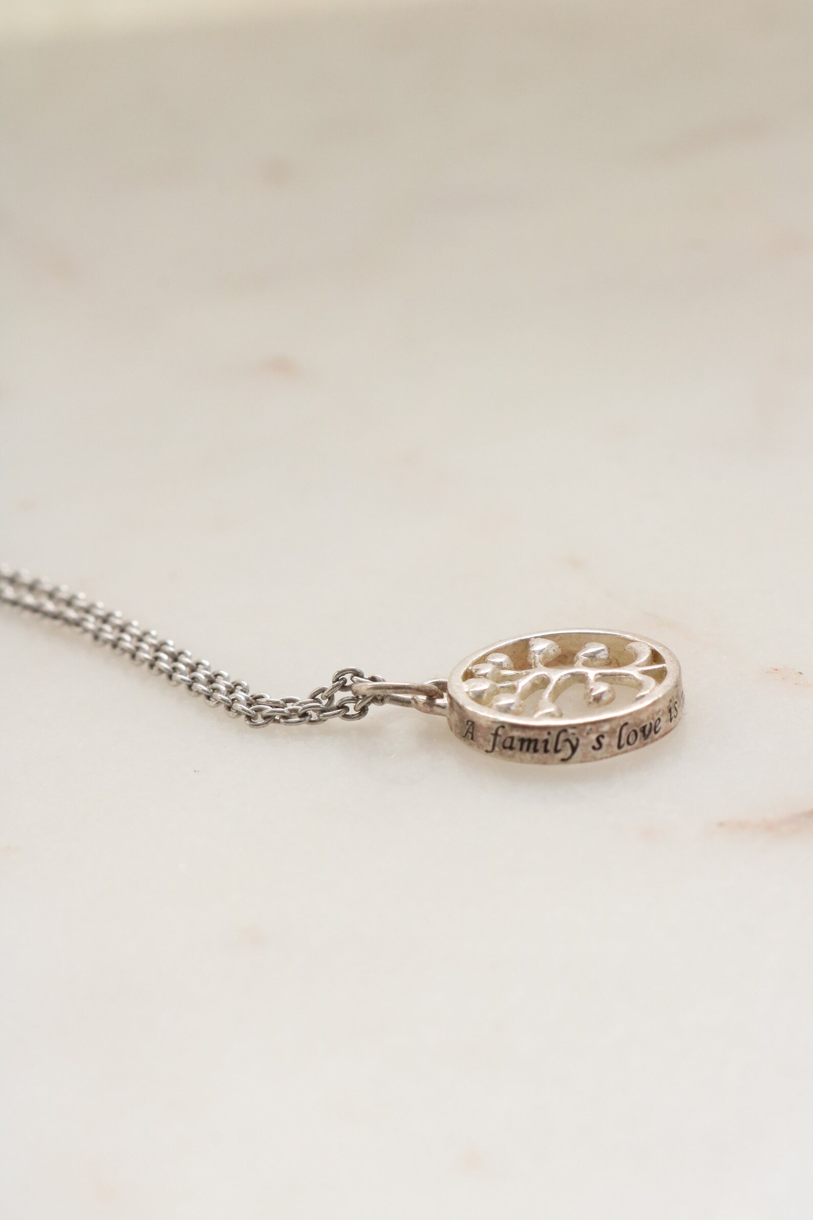 Silver Family Tree Pendant Necklace - Etsy