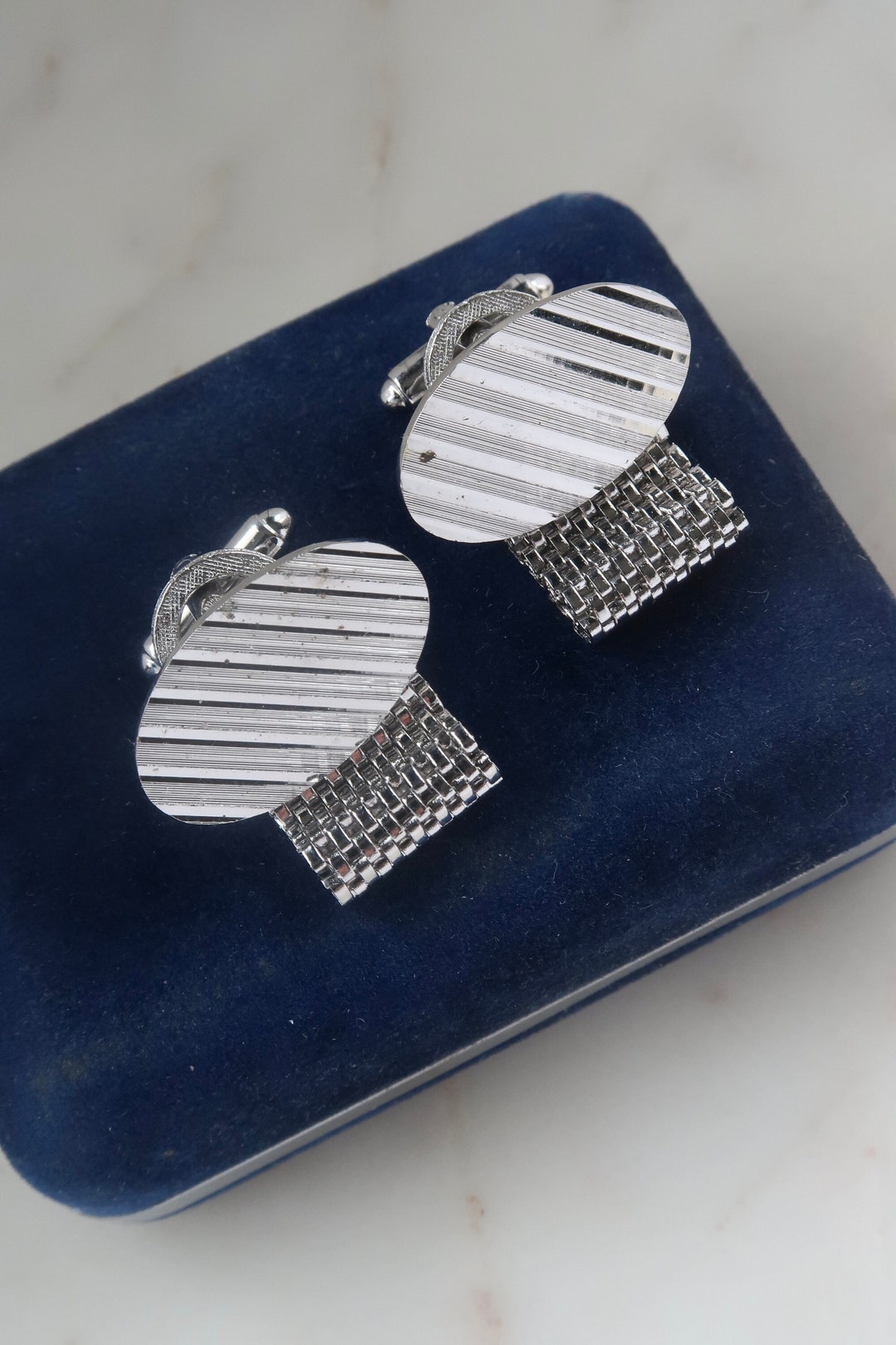 Vintage Wraparound Cufflinks Mesh Chain Cuff Links - Etsy