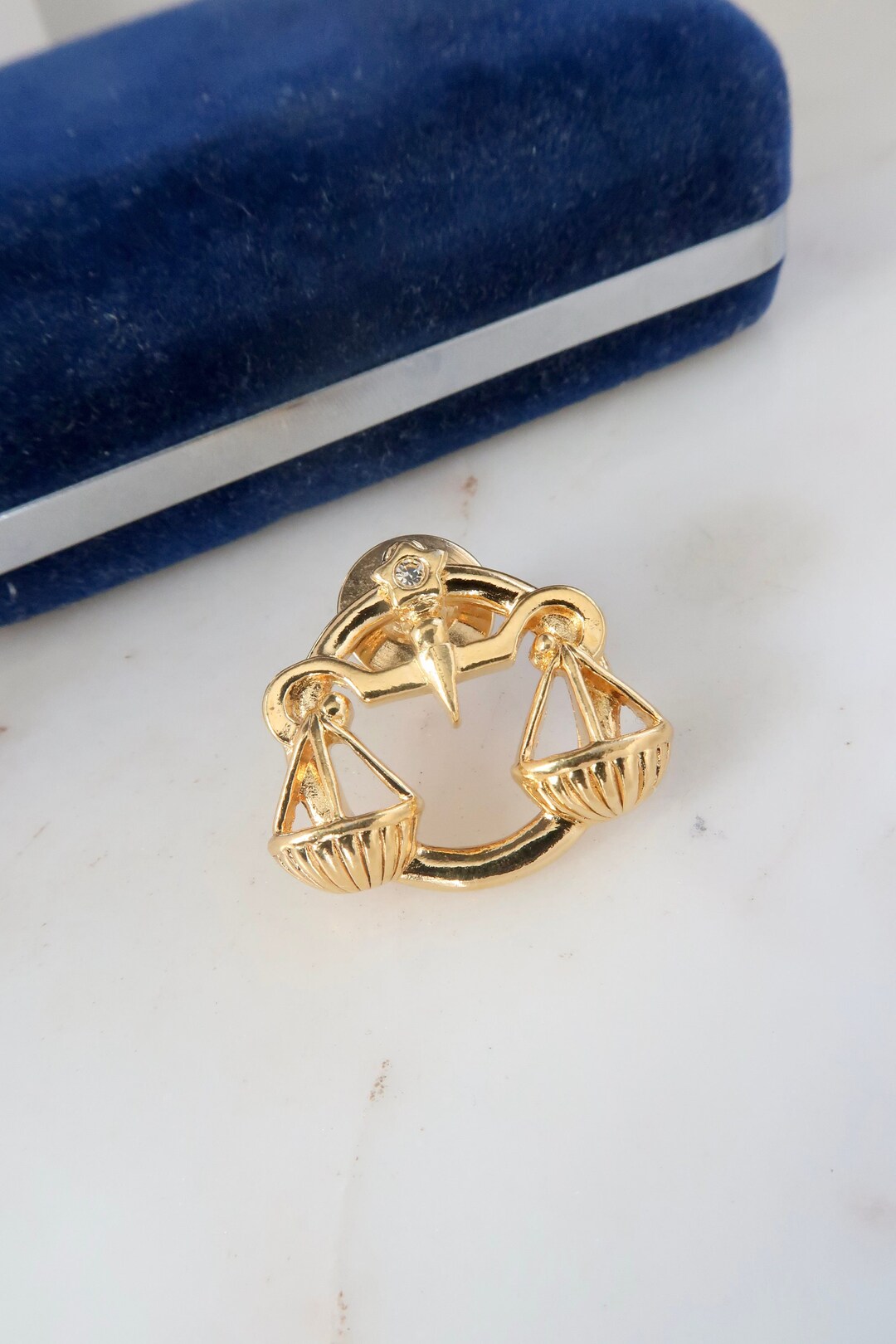 Vintage AVON Libra Zodiac Gold Pin - Etsy