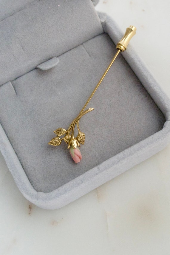 vintage gold stick pin - Gem