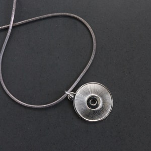 Sterling Silver Round Pendant Necklace - Etsy