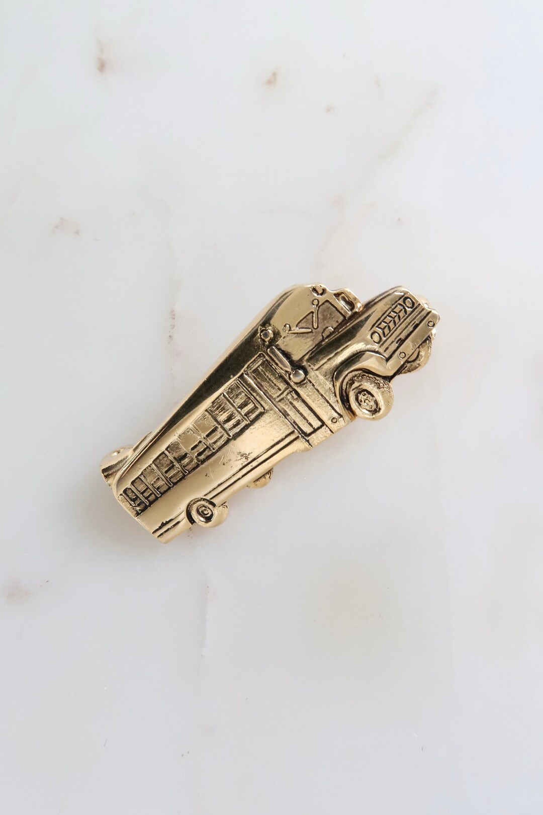 Vintage Gold School Bus Brooch - Etsy