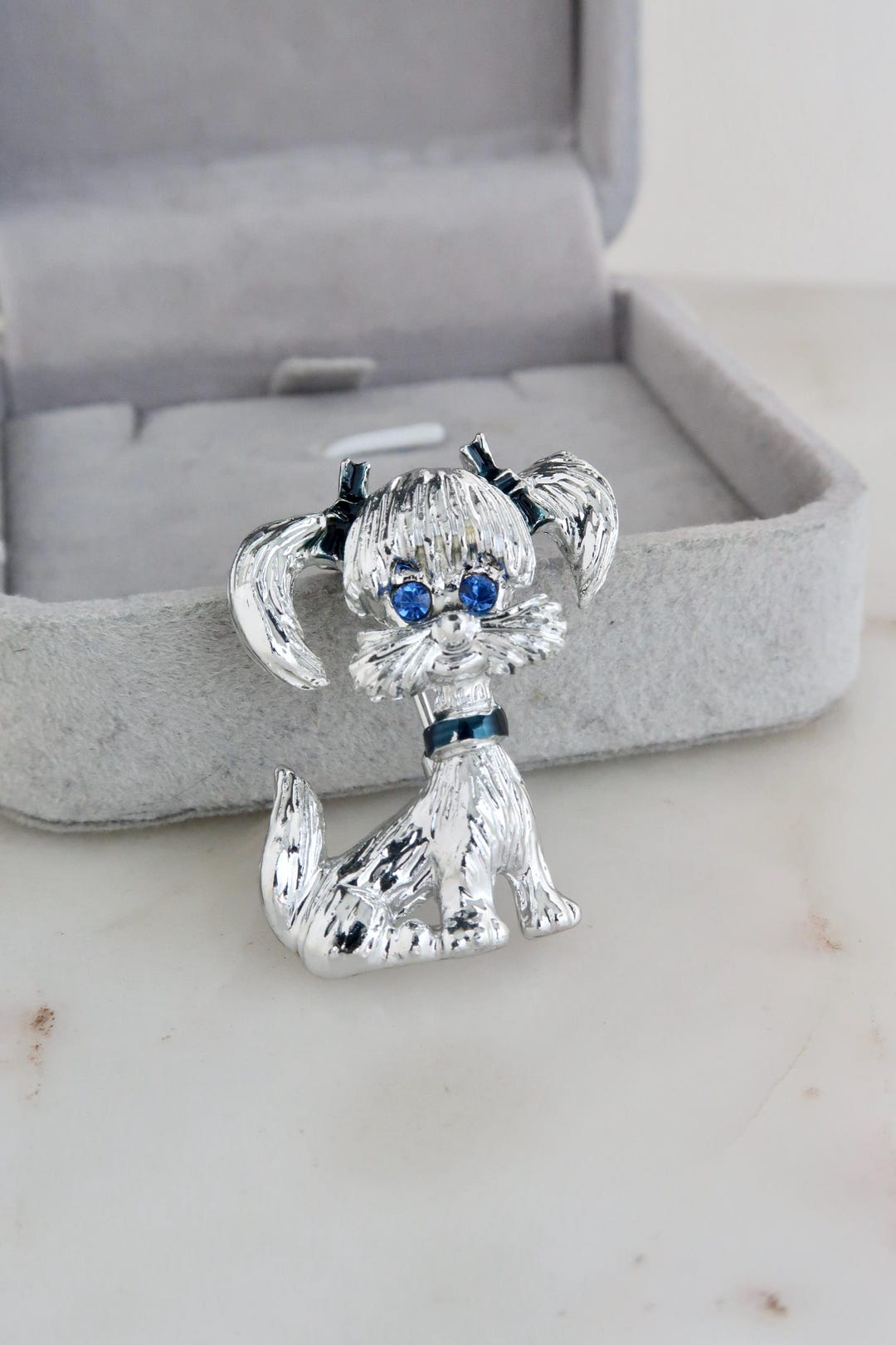 Vintage GERRY'S Dog Silver Brooch - Etsy