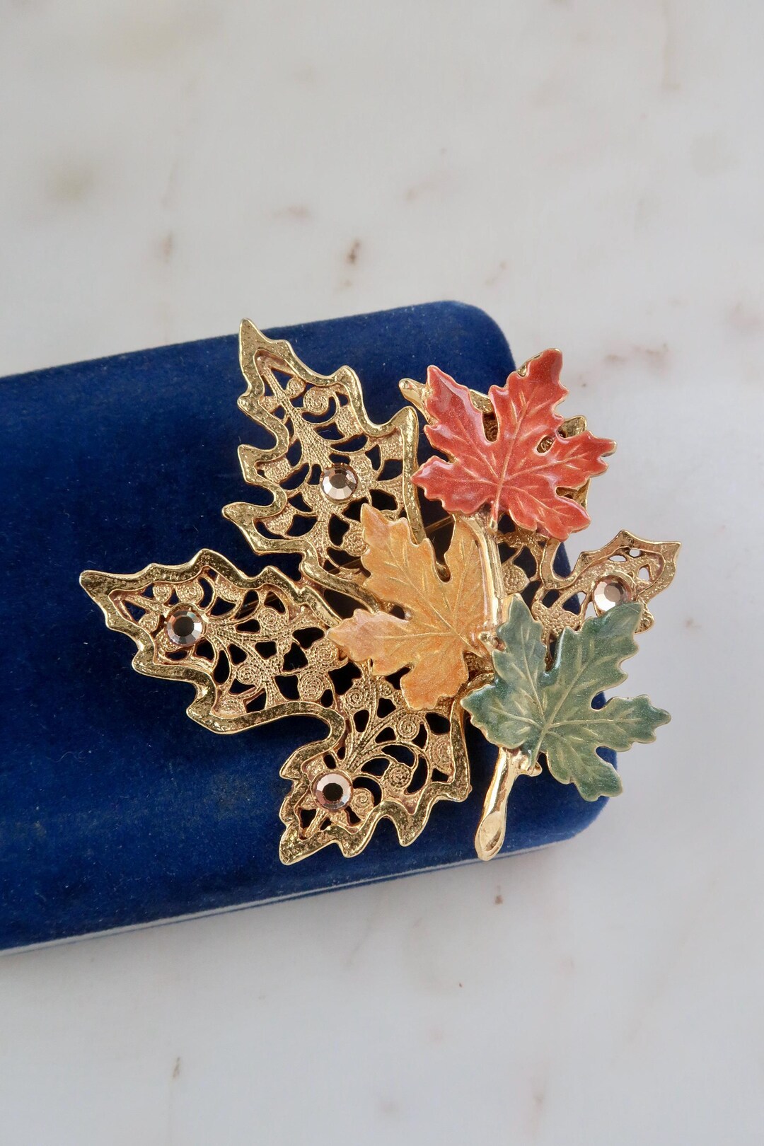 Vintage KC Kenneth Cole Maple Leaf Brooch - Etsy