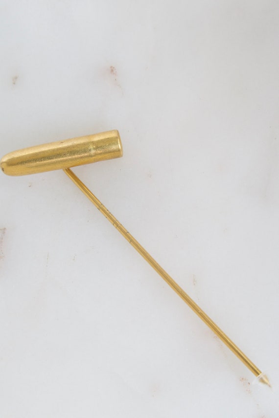 Vintage Gold Cylinder Shape Stick Pin - Bullet Stick … - Gem