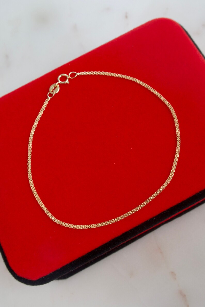 18k Solid Gold Chain Bracelet Yellow Gold Chain Bracelet - Etsy