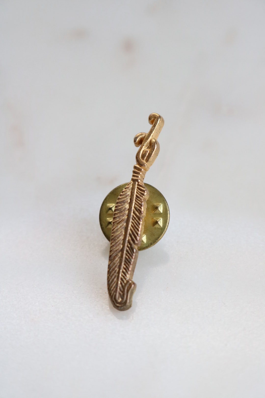 Vintage Gold Feather Lapel Pin - Feather Pin - Etsy