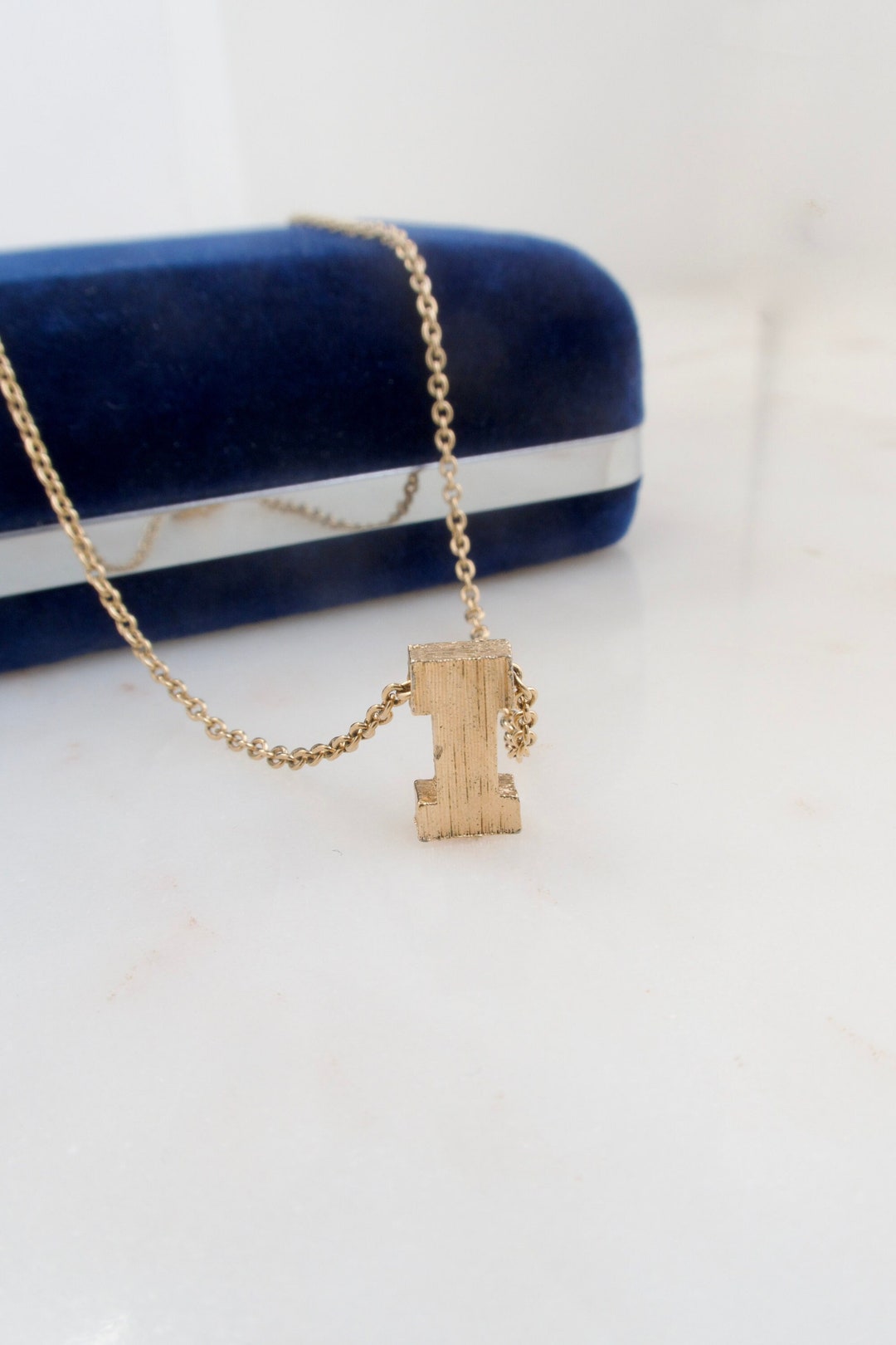 Vintage 1978 Avon Initial 'I' Letter Necklace - Dainty Initial Necklace ...