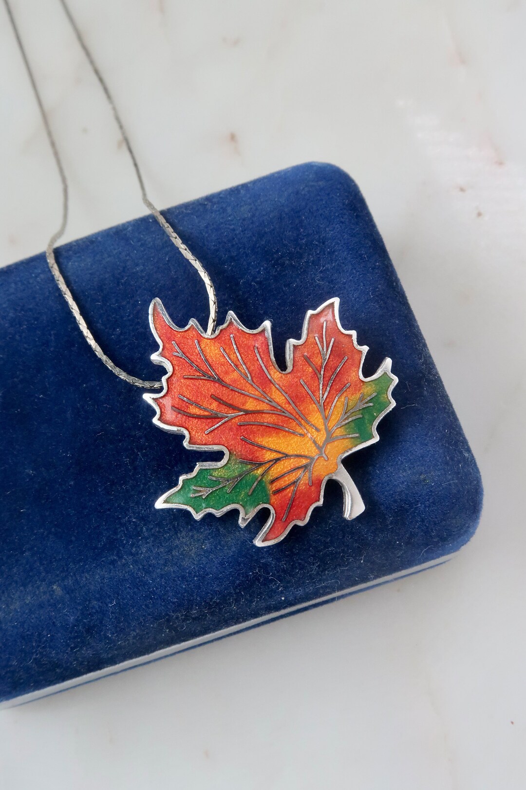 Vintage 1960s Bond Boyd Maple Leaf Brooch Pendant Necklace Made in ...