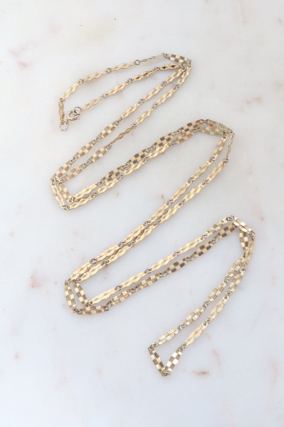 Vintage Gold Plated Chain Necklace - Etsy