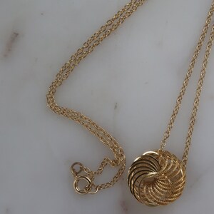 Vintage Gold Spiral Pendant Necklace - Etsy