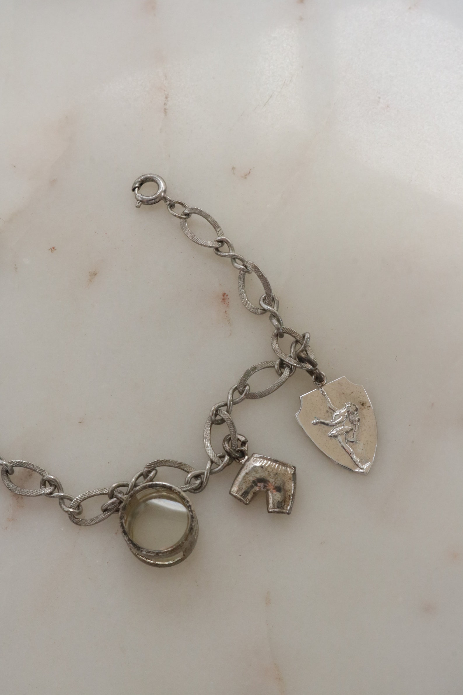 Vintage Sterling Silver Charm Bracelet: Rocking Horse, Windmill ...