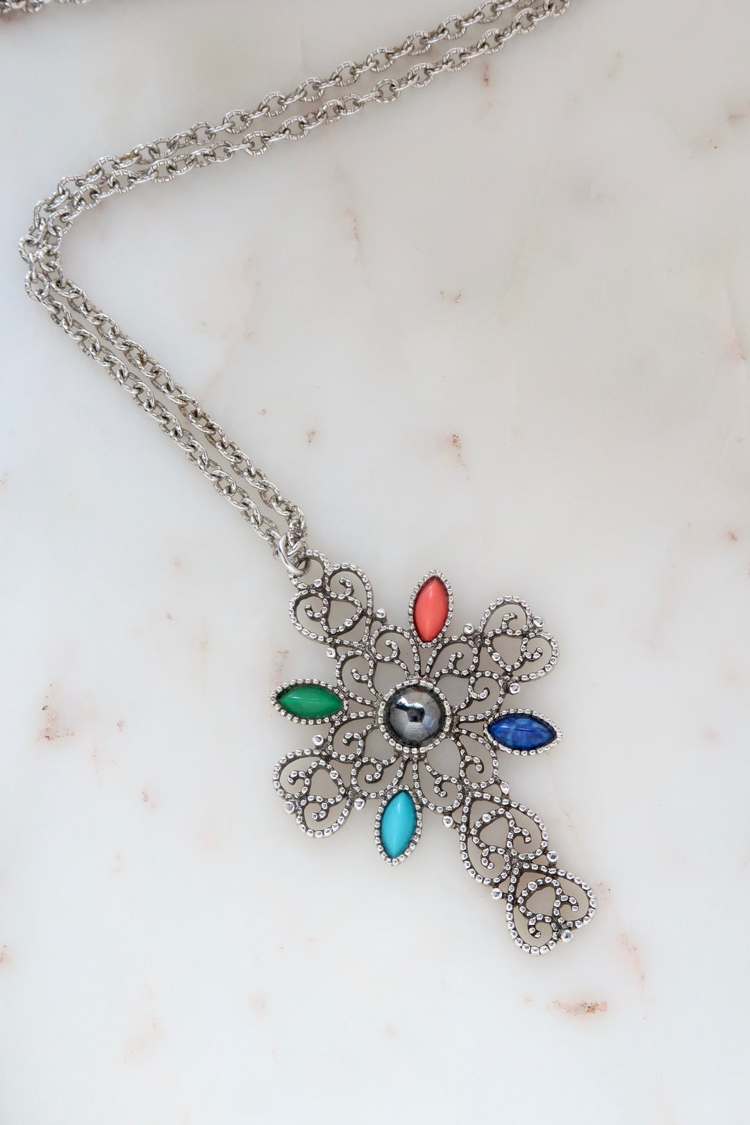 Vintage 1972 Avon Cross Pendant Necklace - Filigree Cross Necklace ...