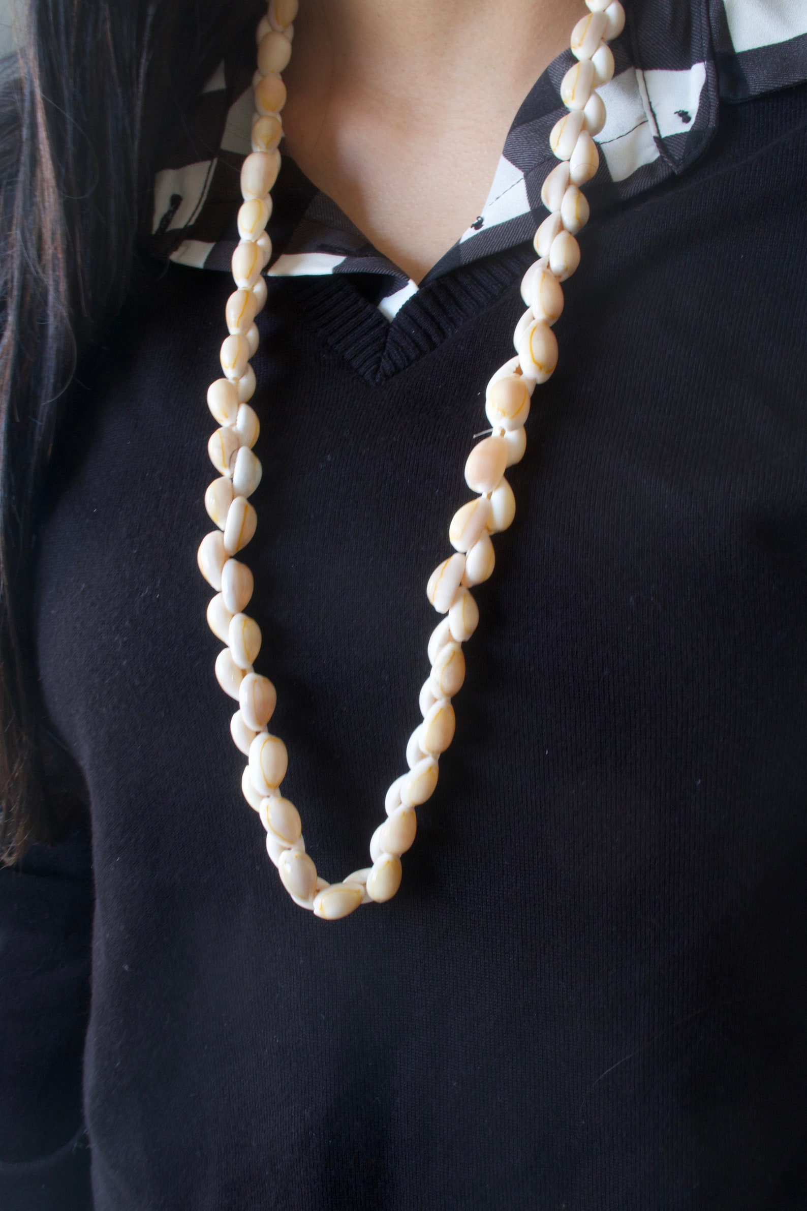 Vintage Sea Shell Bead Necklace - Etsy