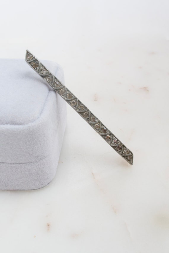 sterling silver bar brooch - Gem