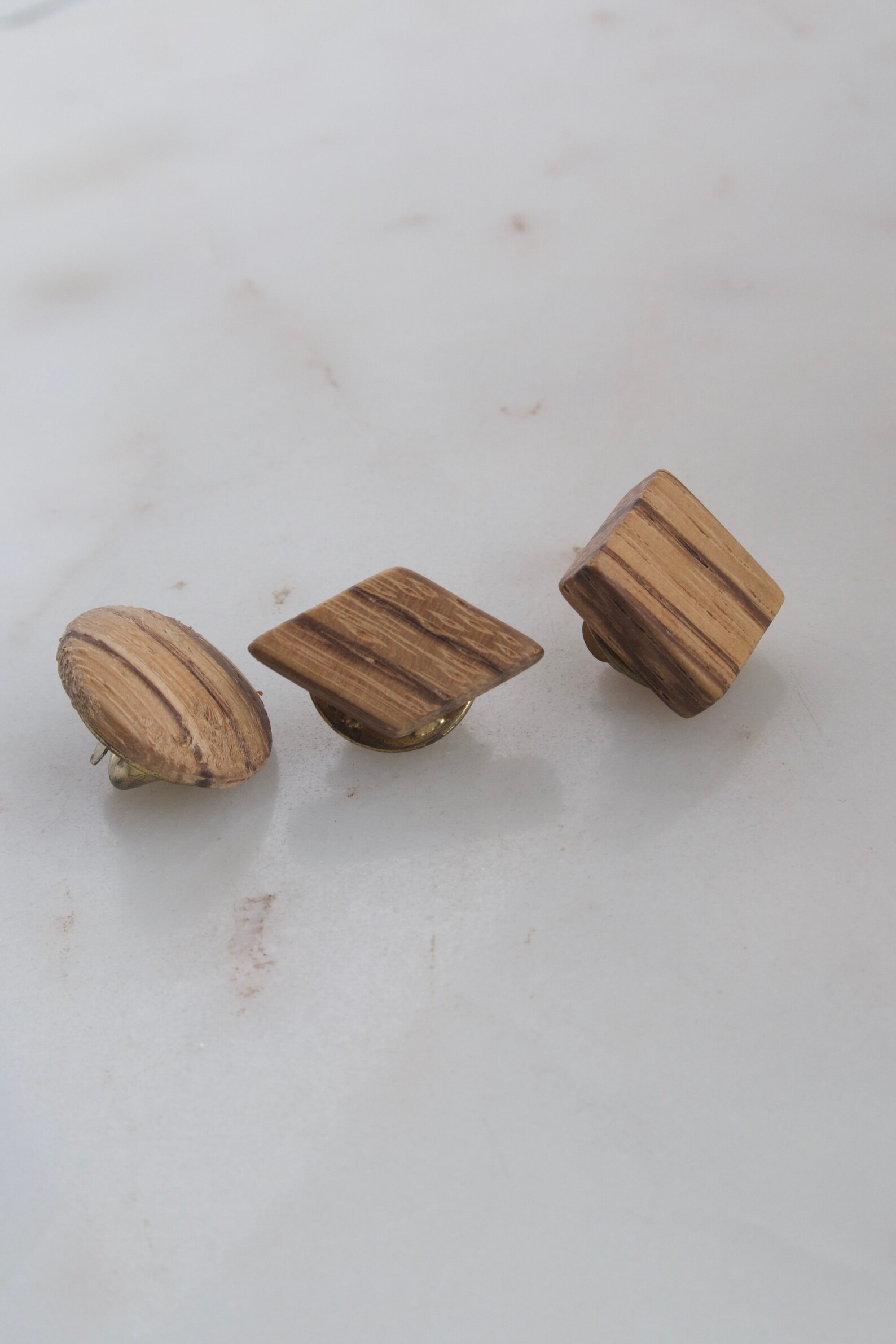 Vintage Geometric Wood Lapel Pins - Etsy