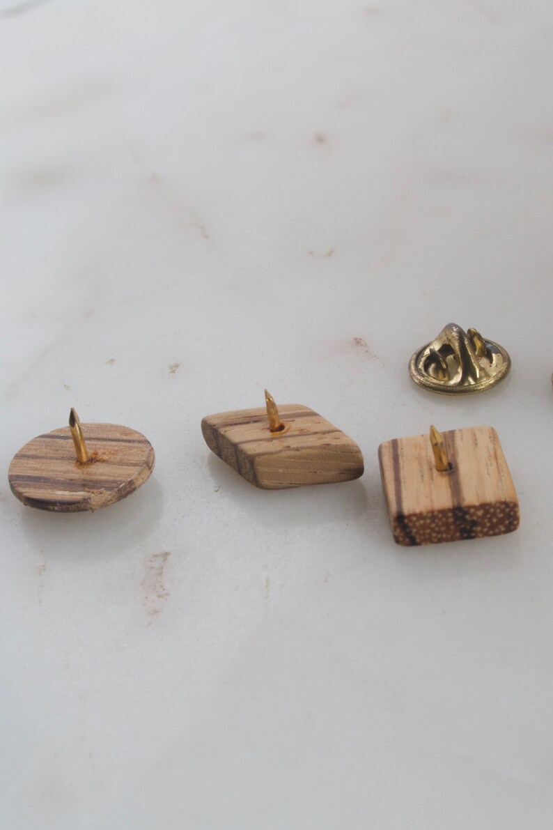 Vintage Geometric Wood Lapel Pins - Etsy