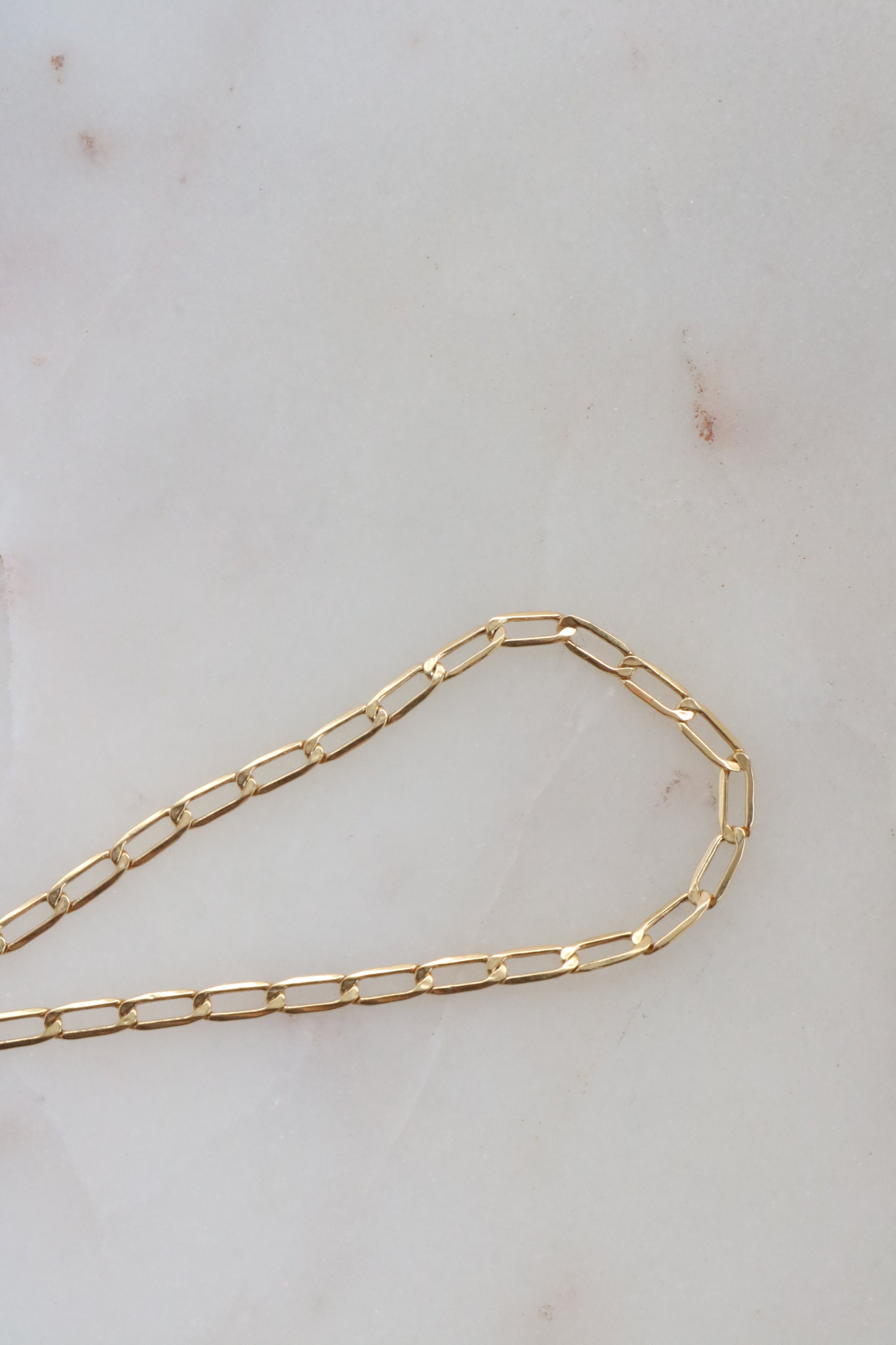 18k Solid Gold Rectangle Chain Link Bracelet | Etsy