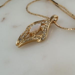 Vintage Ronte of Beverly Hills Genuine Opal Pendant Necklace Opal ...