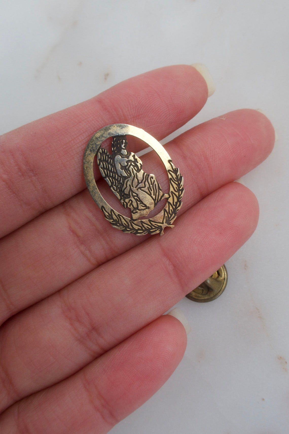 Vintage Gold Angel Lapel Pin - Etsy