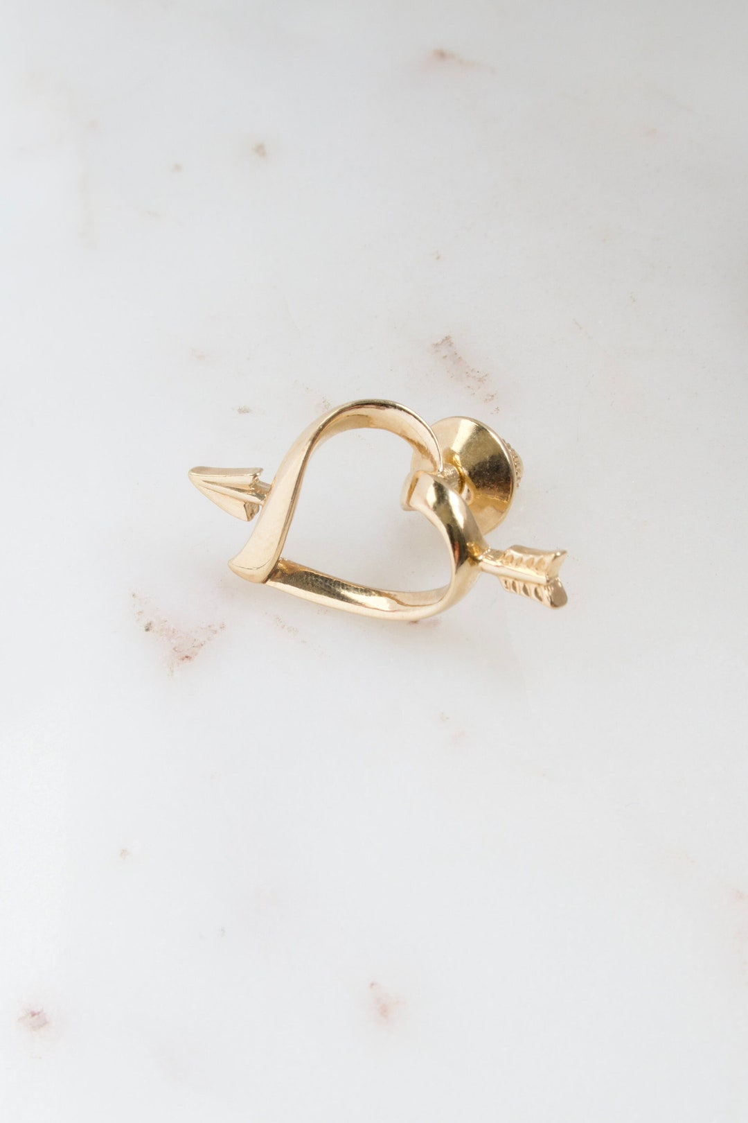 Vintage Avon Gold Heart and Arrow Pin - Gold Heart Pin - Valentine's ...