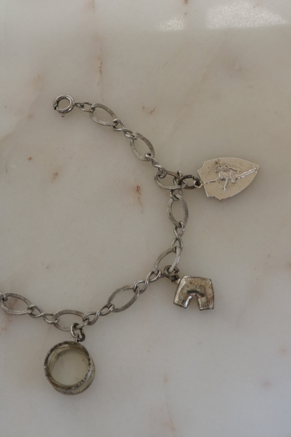 Vintage Sterling Silver Charm Bracelet: Rocking Horse, Windmill ...