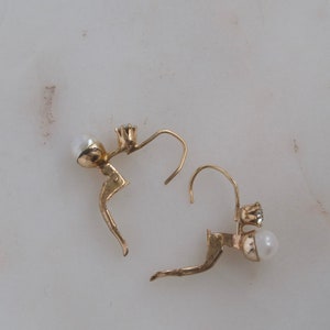 Vintage GERMANY Pearl With Crystal Earrings - Etsy