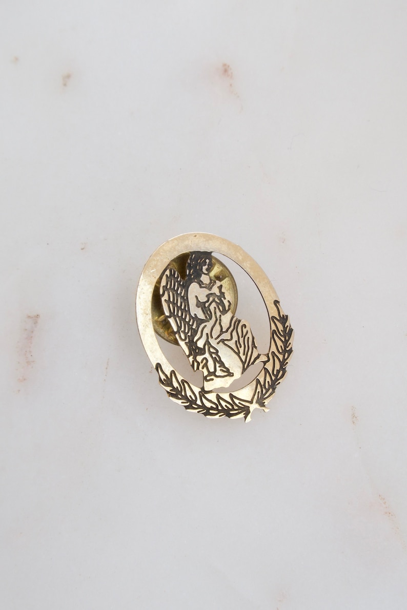 Vintage Gold Angel Lapel Pin - Etsy