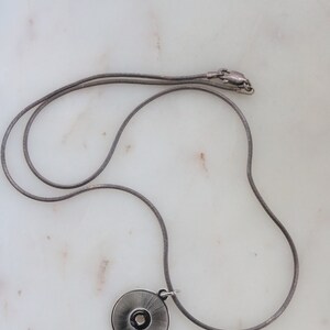 Sterling Silver Round Pendant Necklace - Etsy