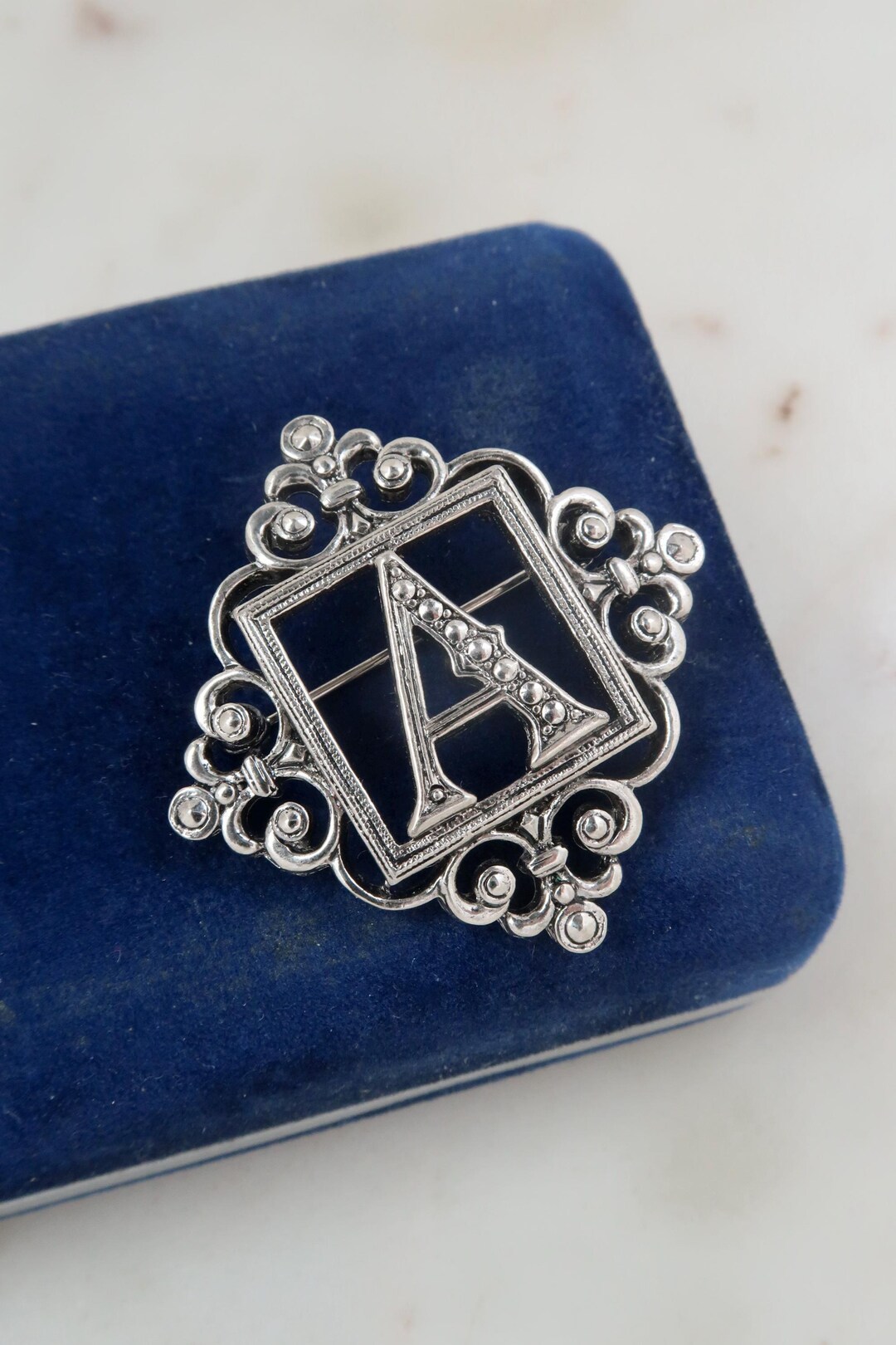 Vintage AVON Letter A Silver Brooch - Etsy