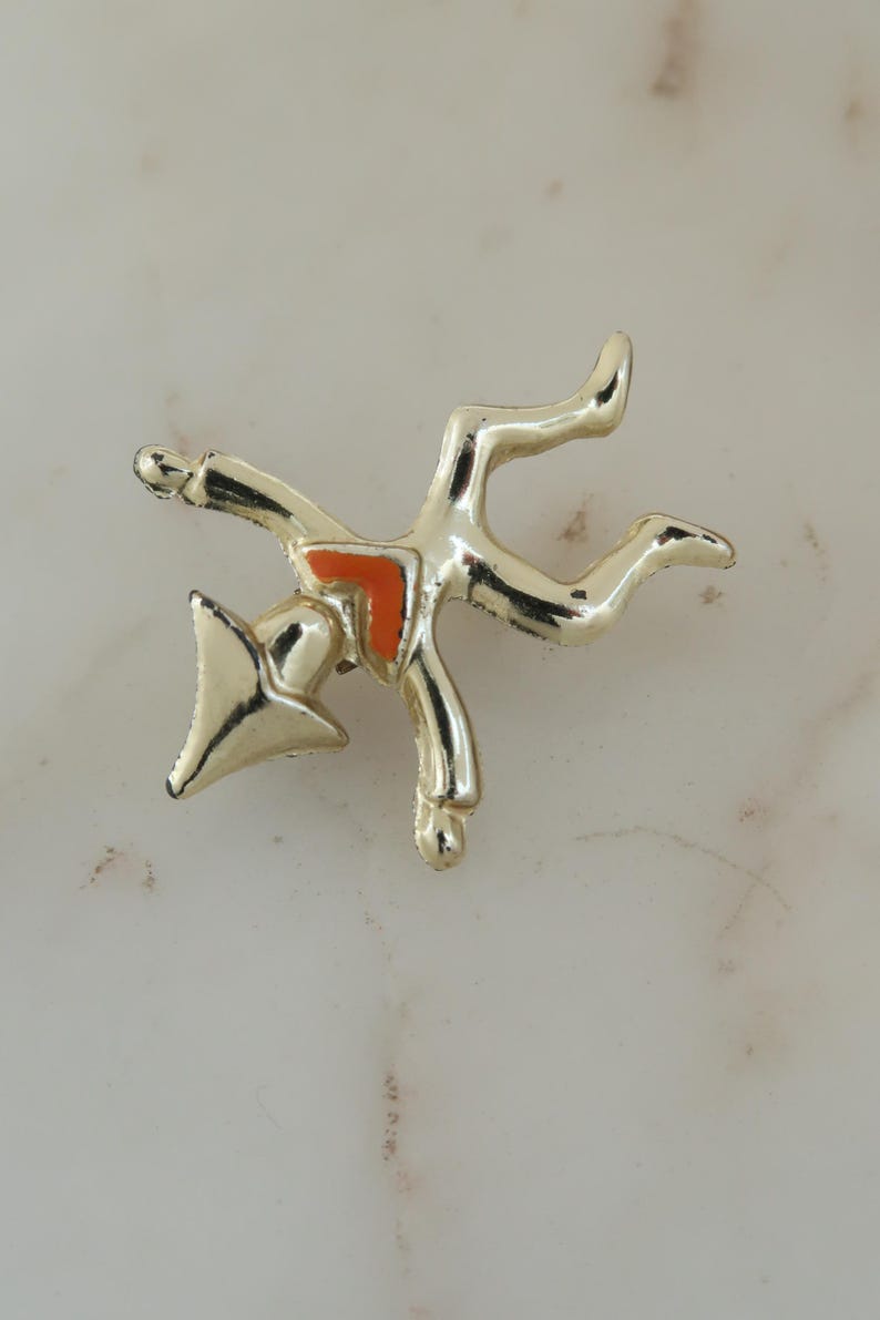 Vintage Girl Scout Dancing Brownie Elf Gold Brooch - Etsy