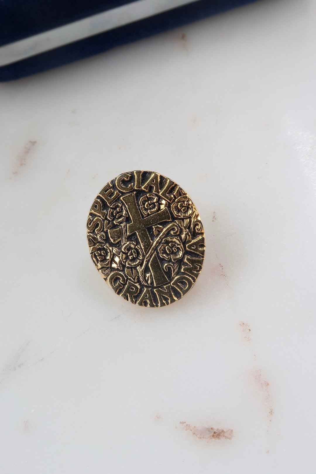 Vintage Special Grandma Cross Pin Gold Cross Pin Gift for Grandma Oval ...