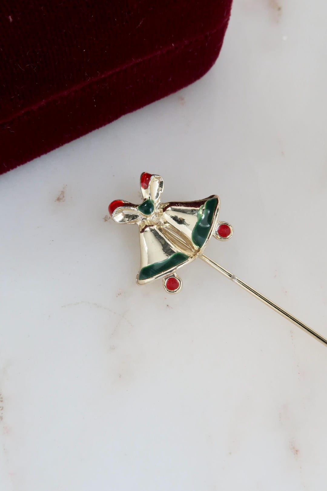 Vintage Christmas Bells Gold Stick Pin - Etsy
