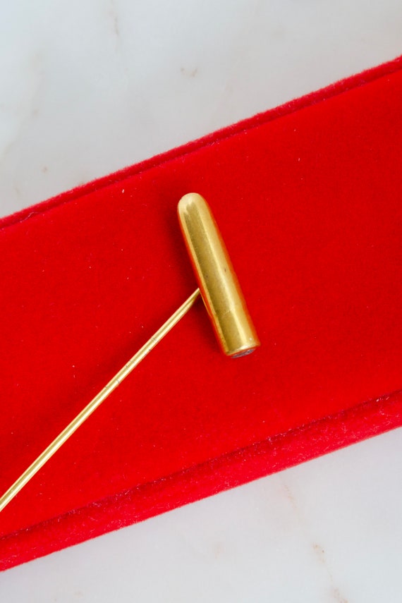 Vintage Gold Cylinder Shape Stick Pin - Bullet Stick … - Gem