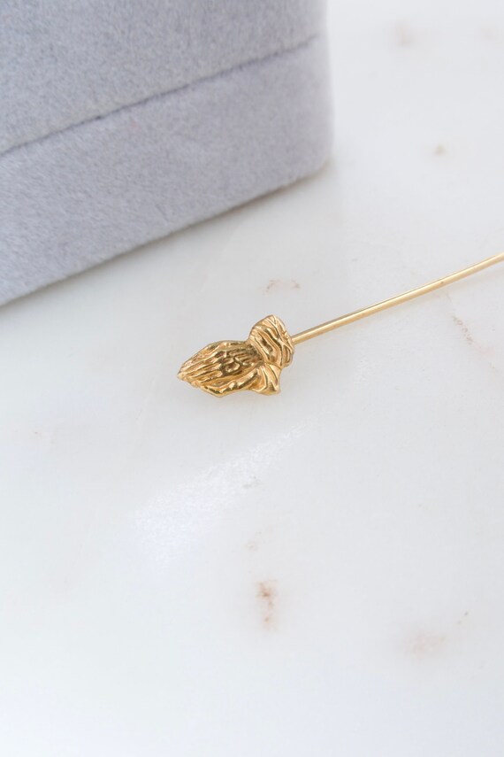 Vintage Gold Praying Hands Stick Pin - Religious Stic… - Gem
