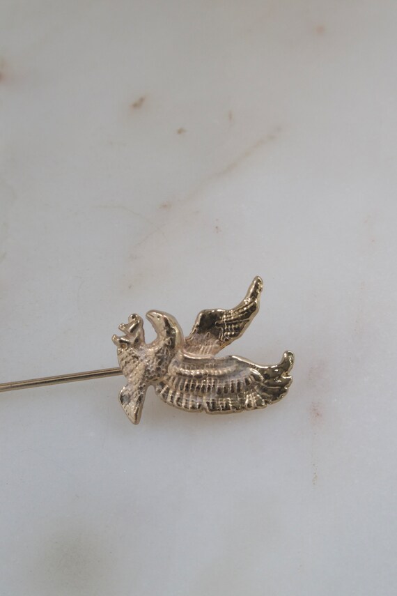 Vintage Gold Eagle Stick Pin Bird Pin Flying Eagle Pi… - Gem