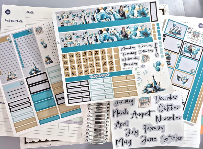 Vanlily's Monthly & Weekly Sticker Kit One-time Box for TBM Live Rich ...