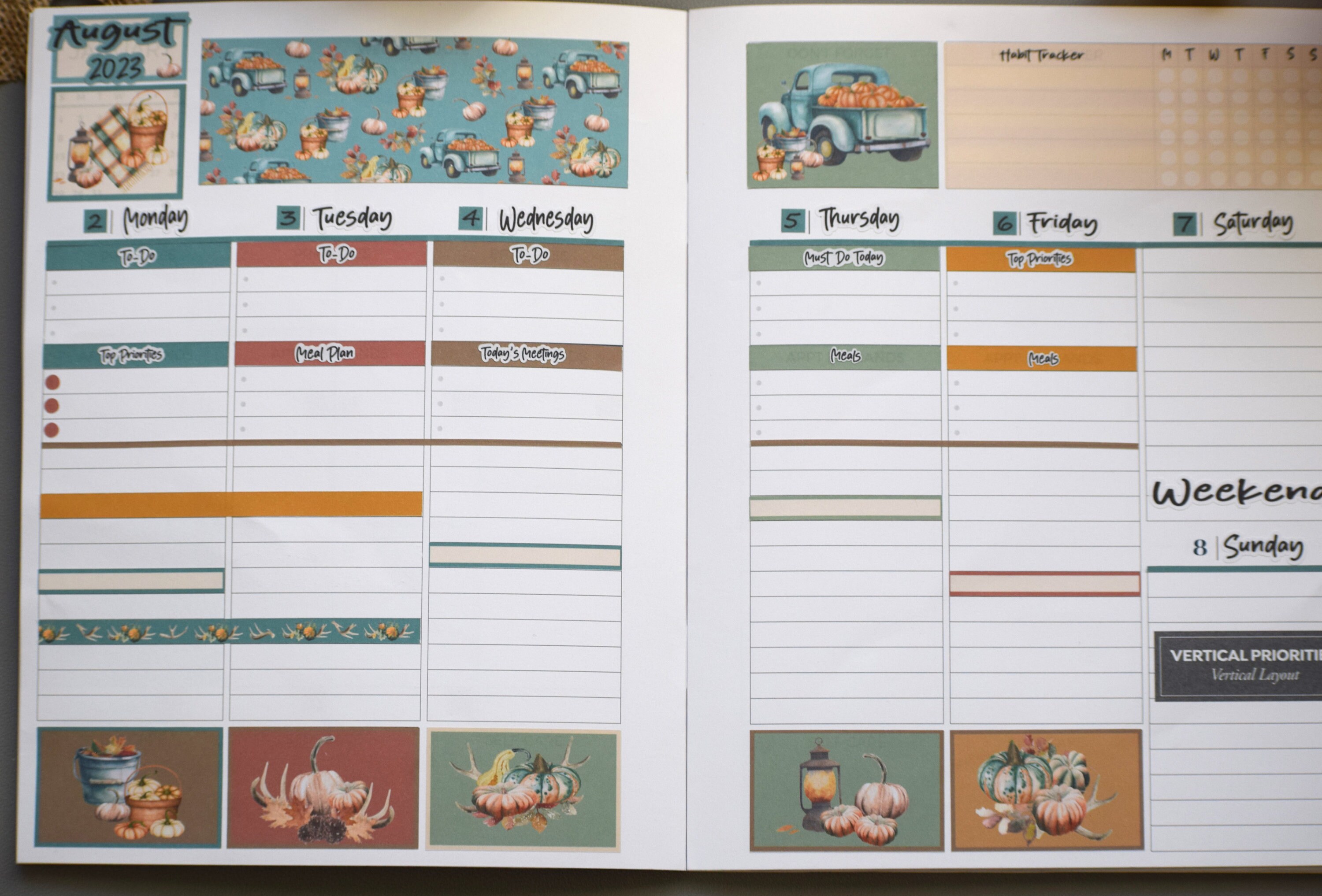 Plum Paper 7x9 Vertical Priorities Weekly Planner Sticker Kit 14 Autumn ...