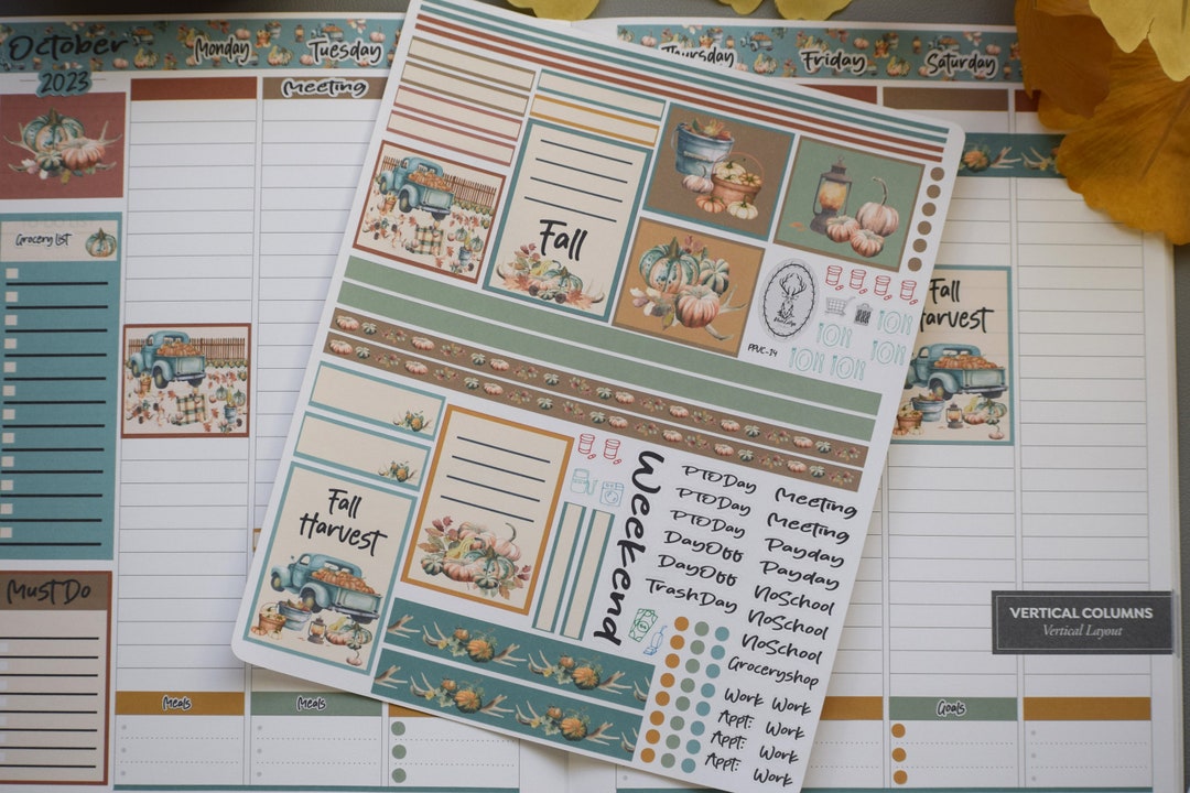 Plum Paper 7x9 Vertical Columns Weekly Kit 14 Autumn Blue - Etsy