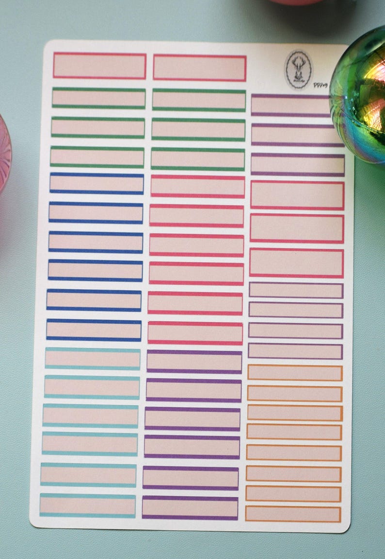 Month Labels Planner Sticker Sheet, Baubles Baubles Baubles Color Way ...